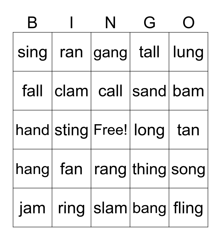 Glued Sound Bingo Card