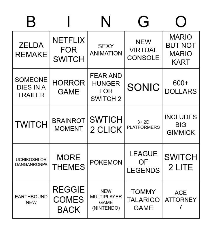 SWITCH 2 WITH BOO Bingo Card