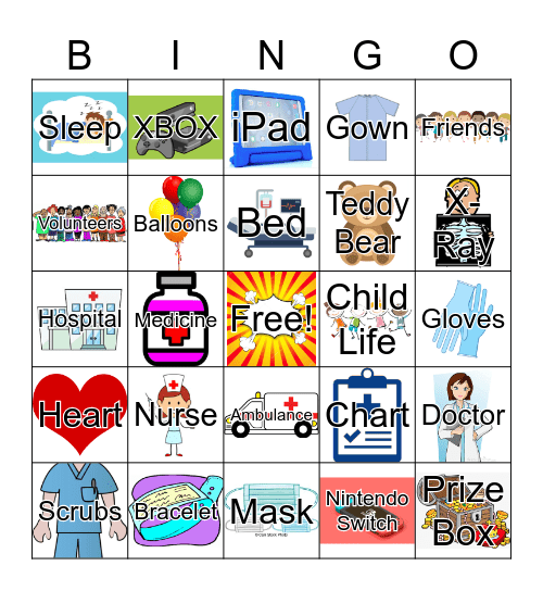 Hospital Bingo Card