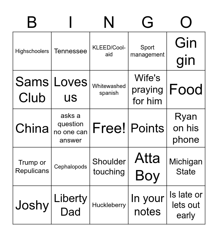 ECON110 Edited Verizon Bingo Card