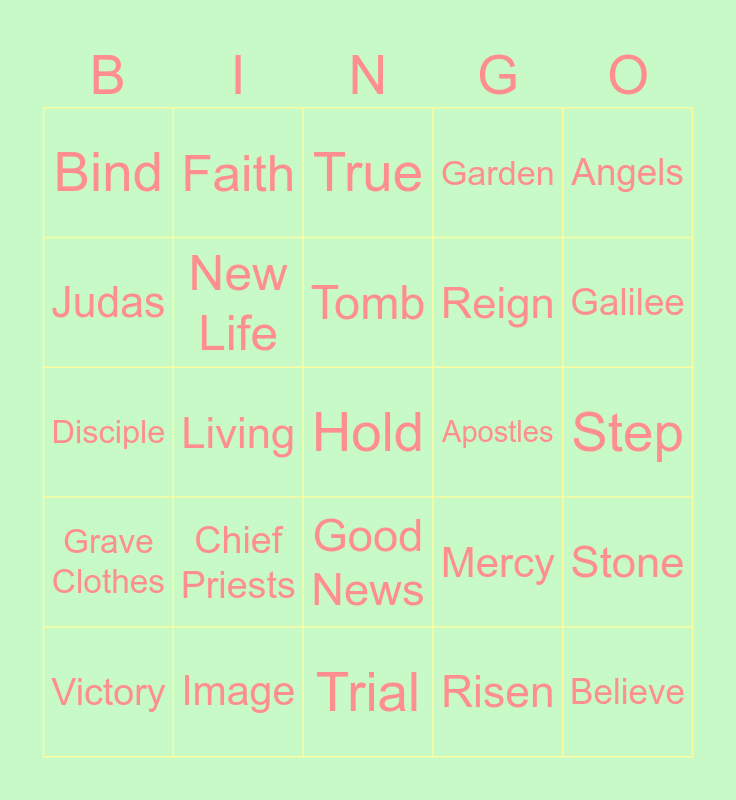 Resurrection Sunday Bingo Card