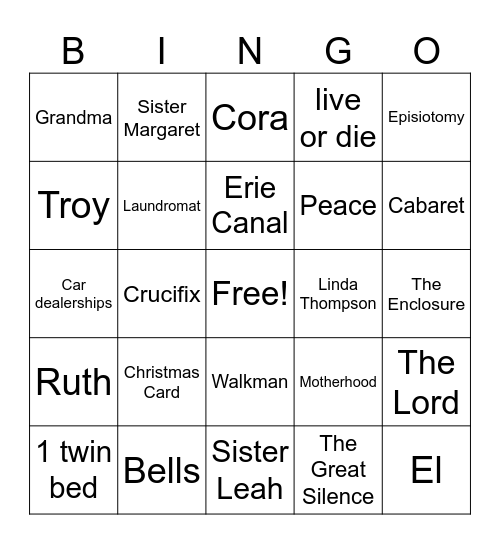 Mr. Splitfoot 190-211 Bingo Card