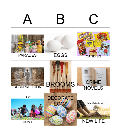 EASTER VOCABULARY Bingo Card
