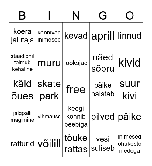 Kevade aeg Bingo Card