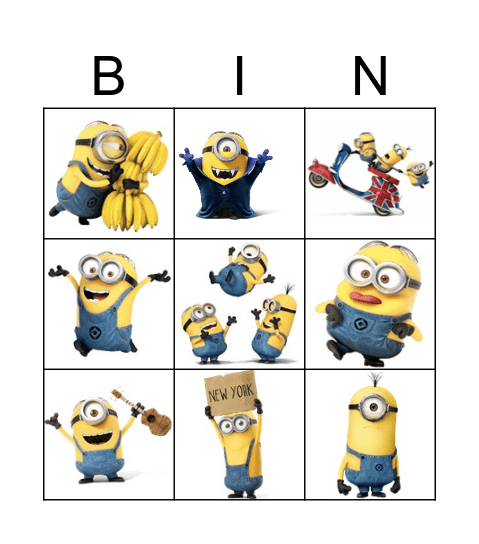 Minion Bingo Card