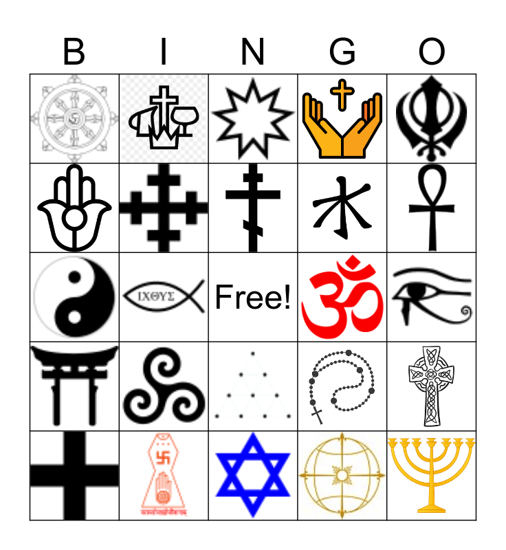 World Religions Bingo Card