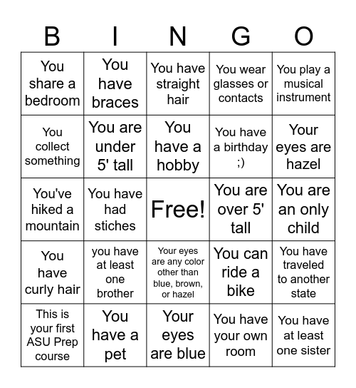 Ice Breaker: Human BINGO Card