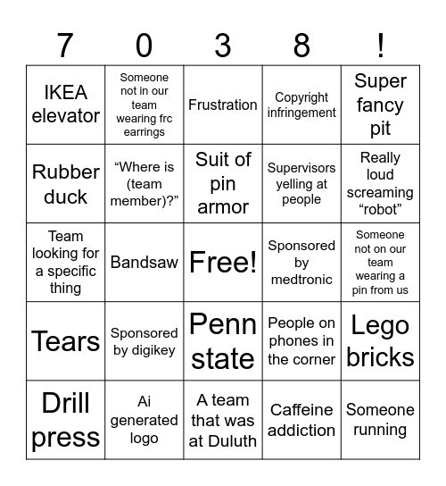 Comp bingo Card