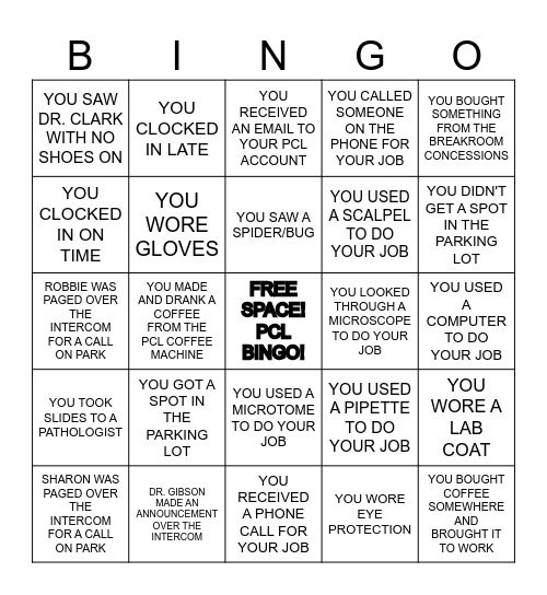 NAME: Bingo Card
