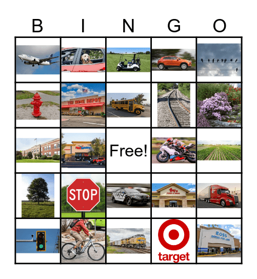 School bus/Field trip Bingo Card