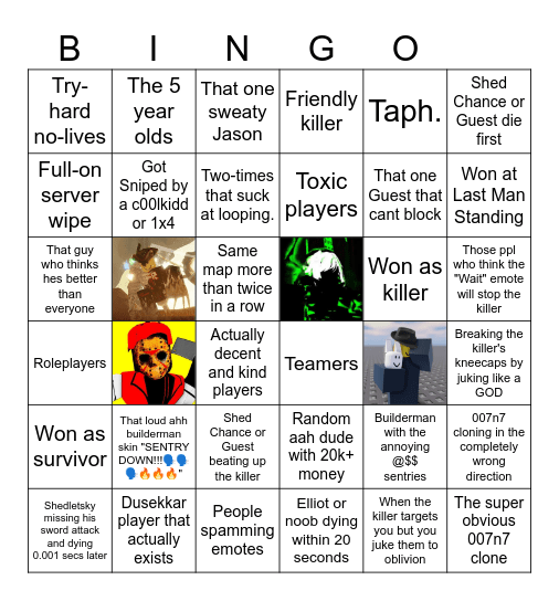 Forsaken BINGO (Play 5 rounds) Bingo Card