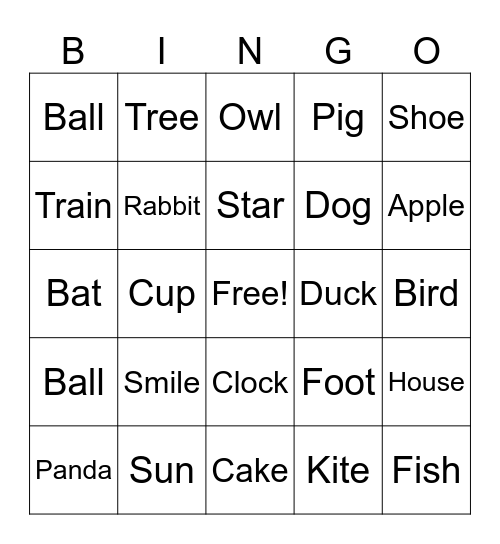 Let's Play! Bingo Card