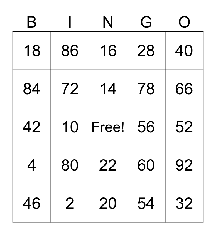 LINGO (YELLOW GROUP) Bingo Card