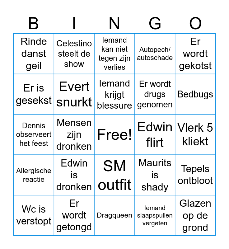 VLERK WEEKEND 2025 Bingo Card