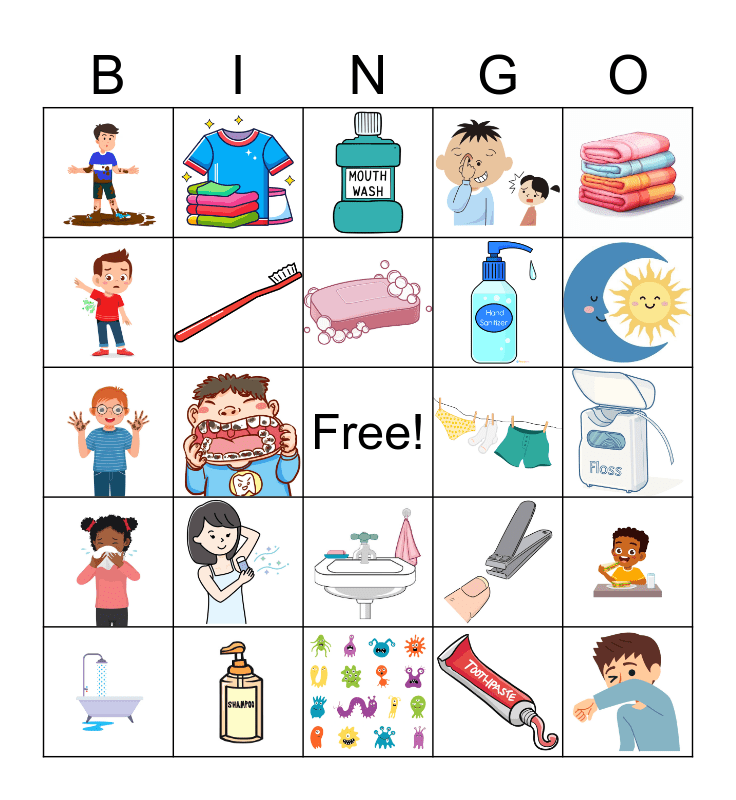 Personal Hygiene BINGO Card