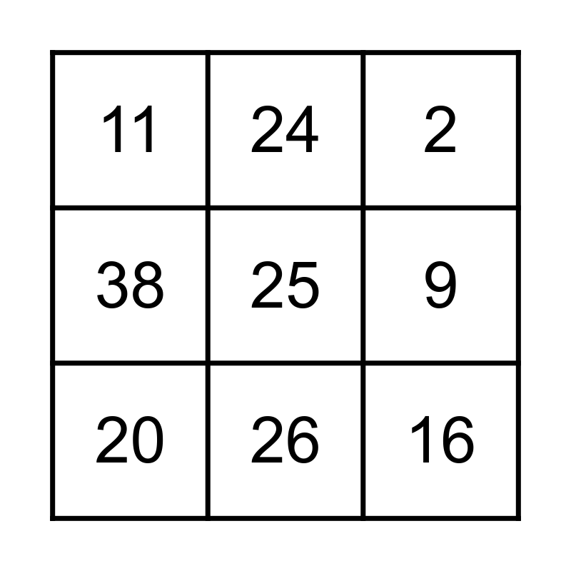 Doubling and Halving Bingo Card