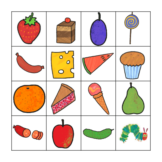 The very hungry caterpillar Bingo Card