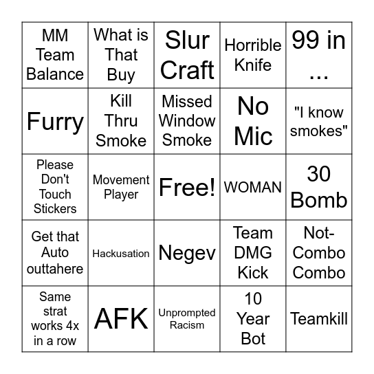 CS Bingo Card