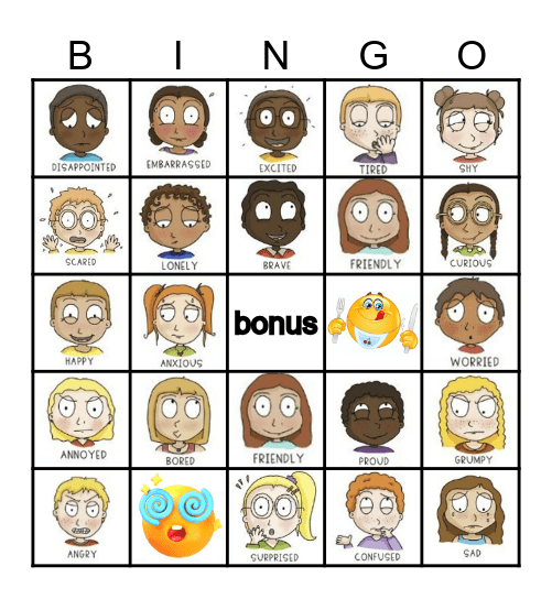 Emotions & Feelings Bingo Card