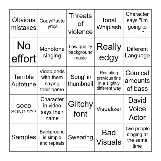 XTRATUNA BINGO Card