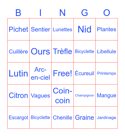 Conseil Français Bingo! Bingo Card