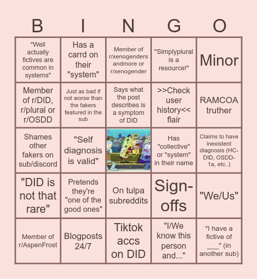 Faker on r/SystemsCringe Bingo Card