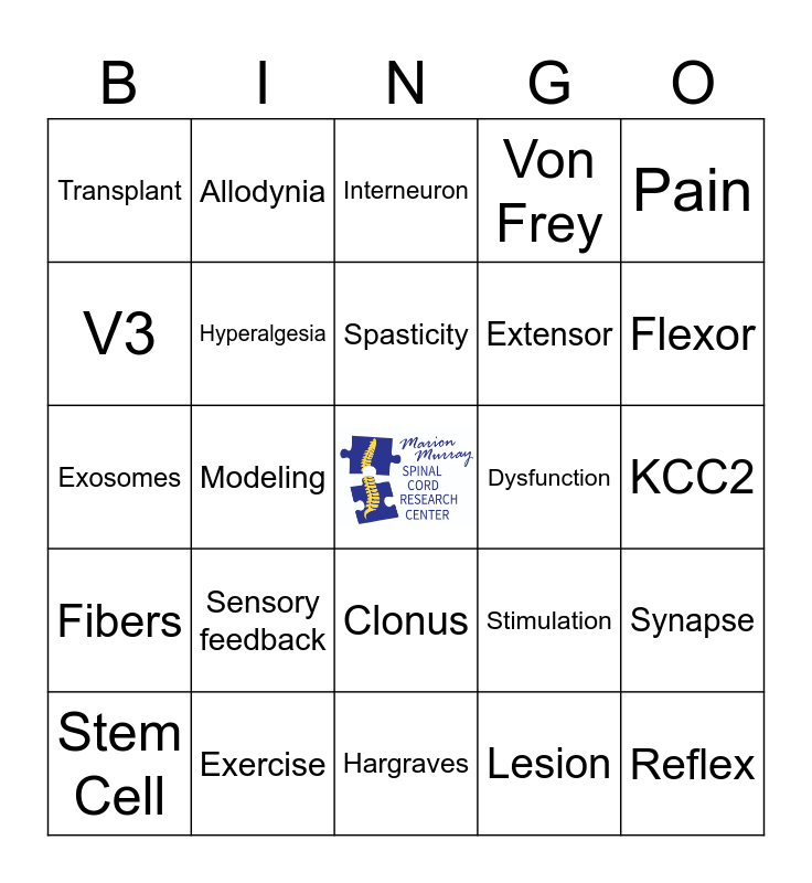 T32 SCI Retreat BINGO! Bingo Card