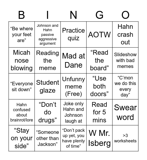 Block Bingo Card