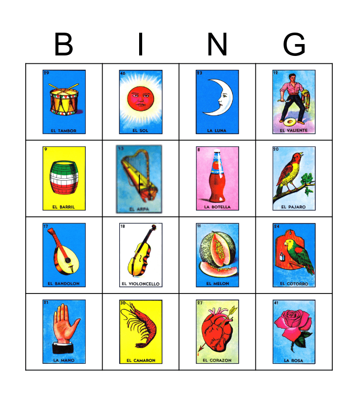 Loteria Mexicana Bingo Card