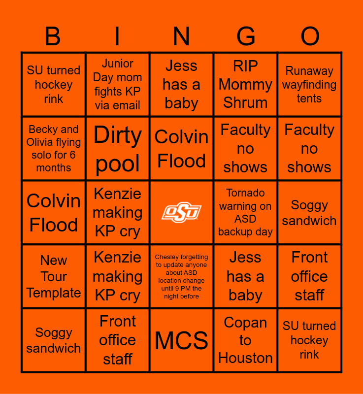 OSU Recruitment Community | Event Season Bingo Card