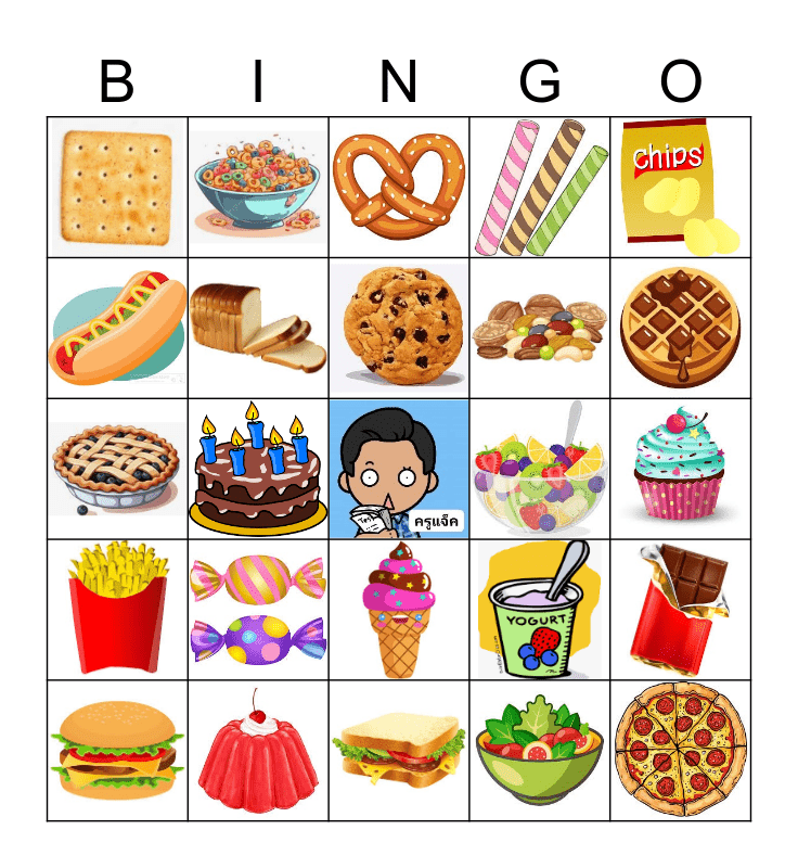SNACKS by Teacher Jack Bingo Card