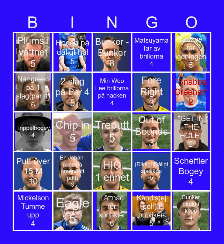 Masters Bingo 2k25 Bingo Card