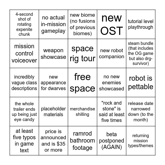 2025 triple-i rogue core bingo Card