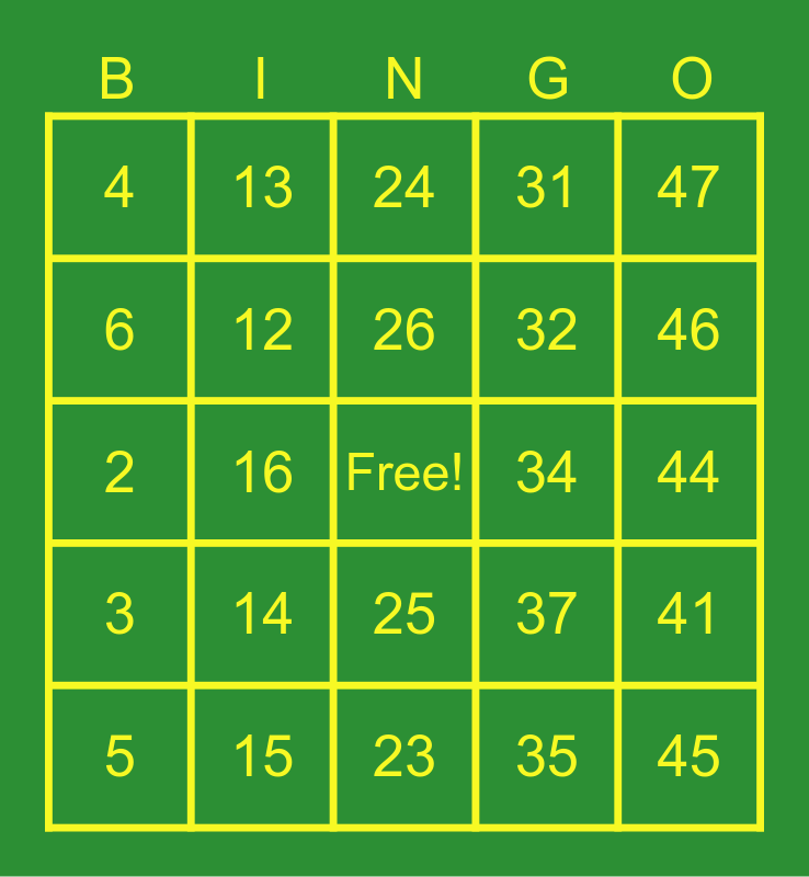 Quarter 2 Bingo Card