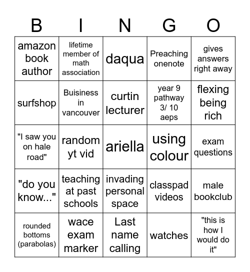 Methods Bingo V1 Bingo Card