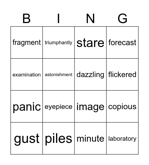 Unit 8 Bingo Card
