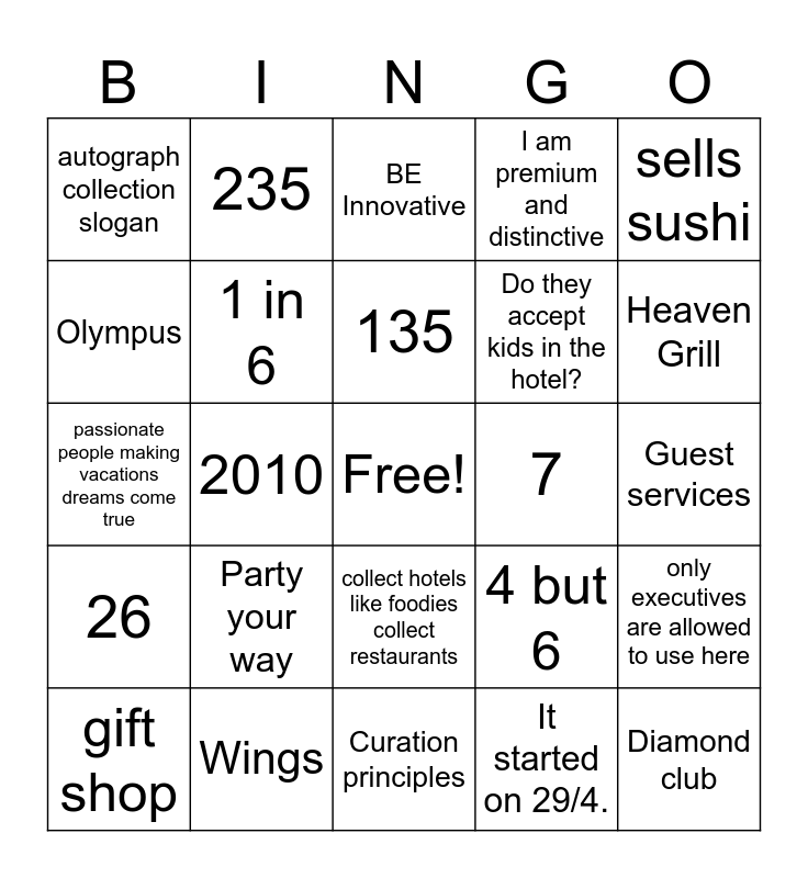 Questions and Answers Bingo Card