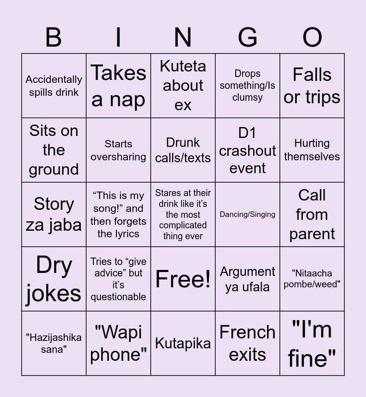 BLACKOUT BINGO Card