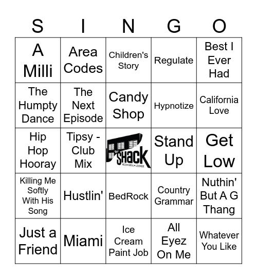 90s Hip Hop Bingo Card