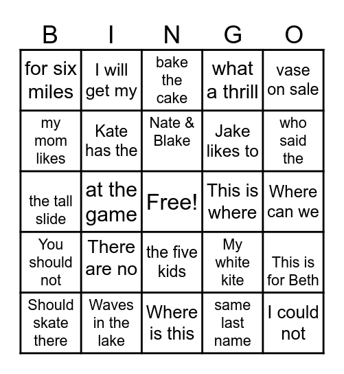 UFLI 54/55 Bingo Card