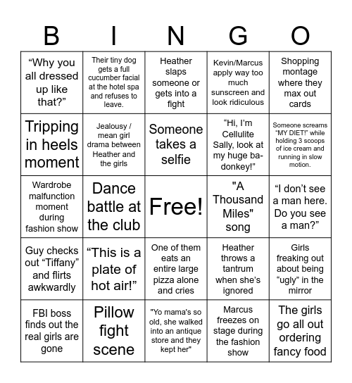 White Chicks Real or Fake?” Bingo Card