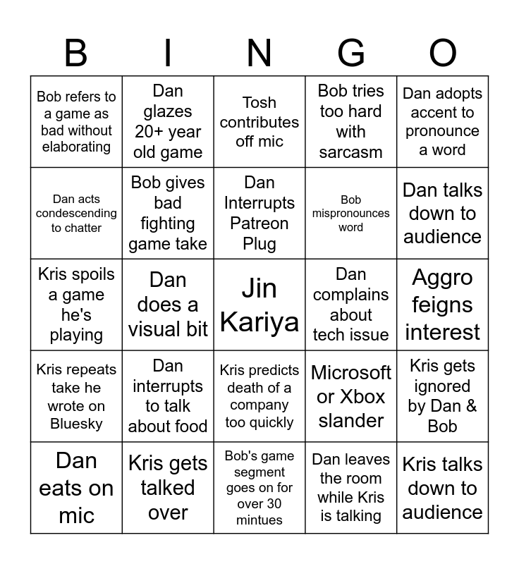 Big Think Bingo Card