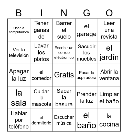 Unit 2 Vocabulary Bingo Card