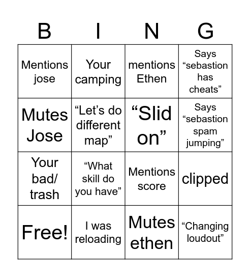 Max Bingo Card