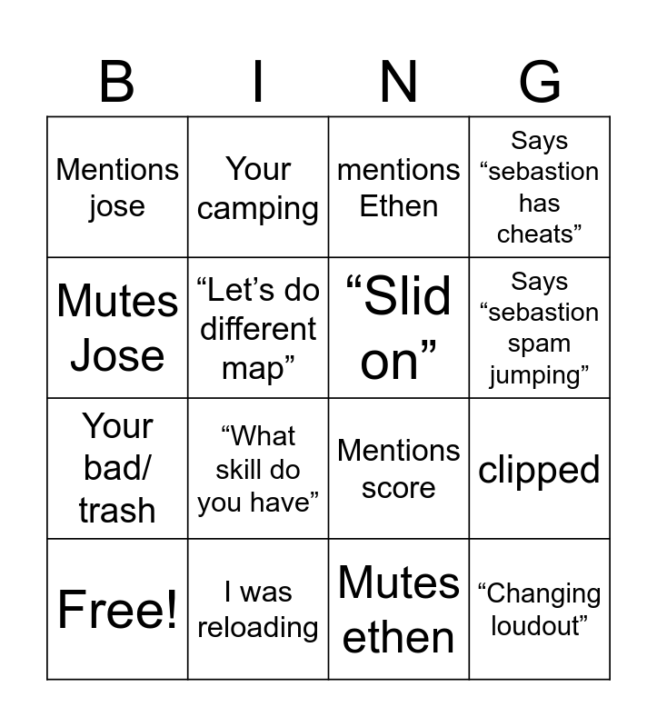 Max Bingo Card