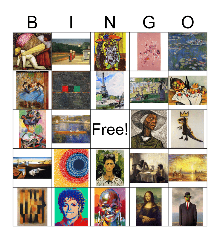 ART Bingo Card