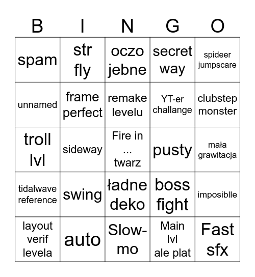 GD recent tab Bingo Card