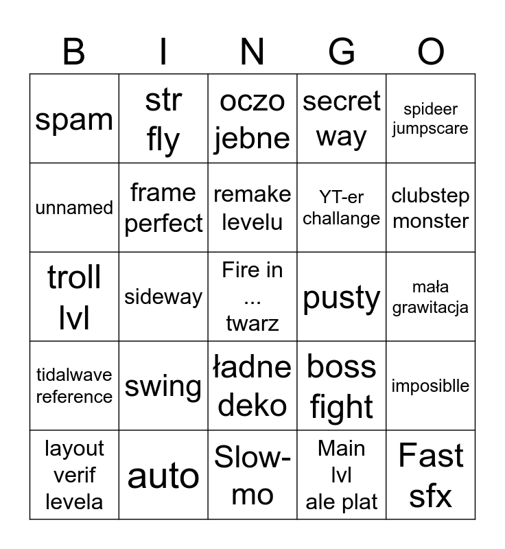 GD recent tab Bingo Card