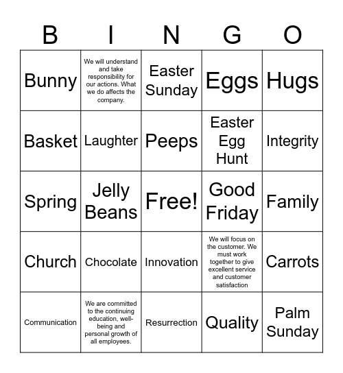 Compliance Bingo Card
