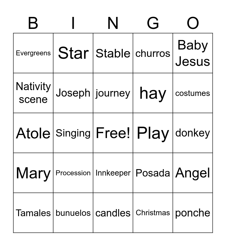 LAS POSADAS Bingo Card